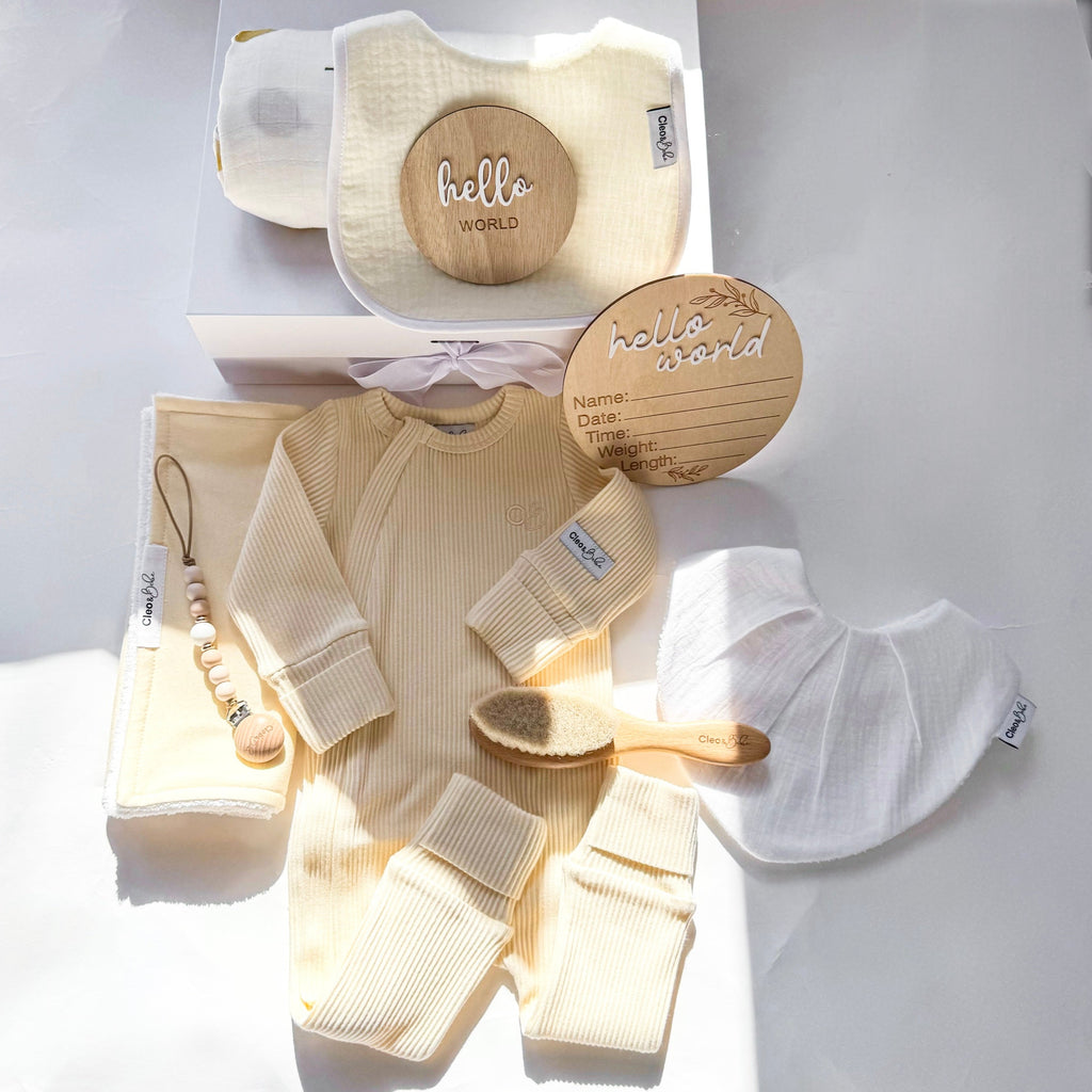 Hello World Gift Box - Lemon Onesie – CLEO & BEBE
